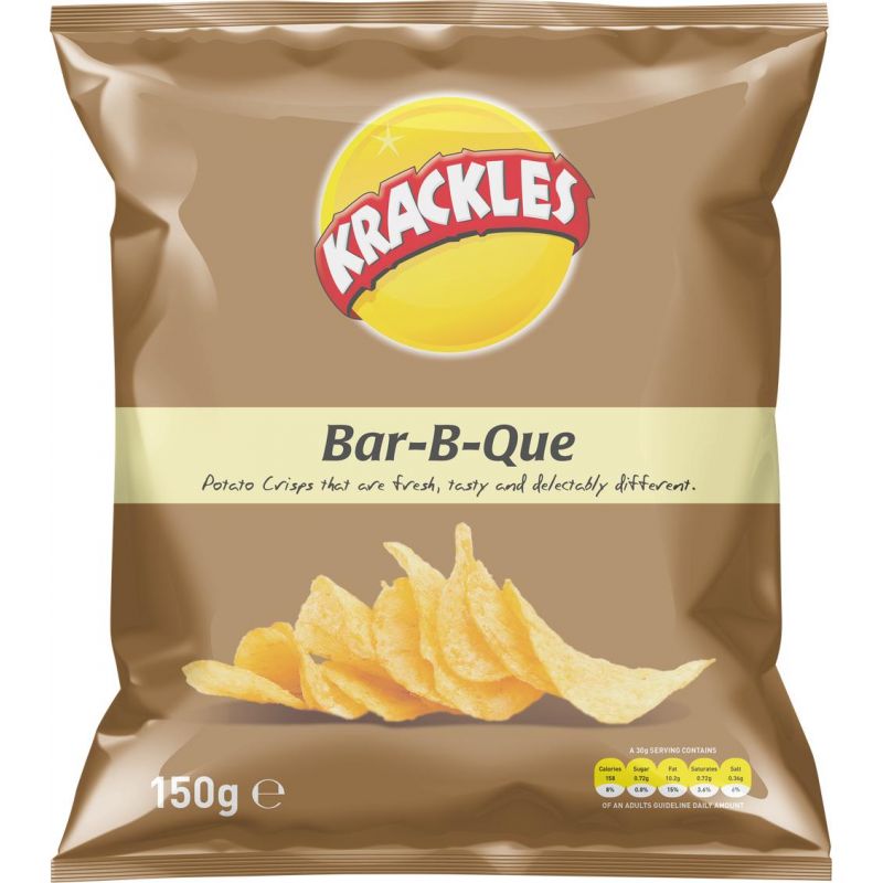 Krackles Potato Crisps Bar-B-Que 125g | Bulkbox Wholesale